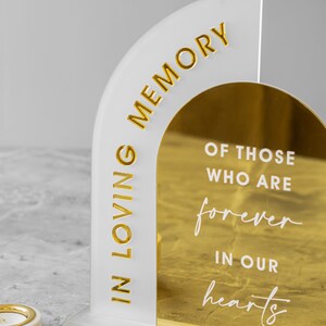 In Loving Memory Wedding Sign ,modern Script Acrylic Wedding Sign, Gold ...