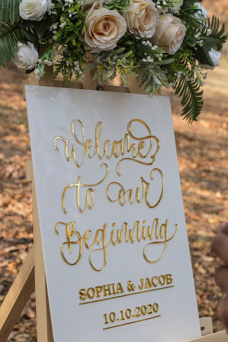 Acrylic Last Name Wedding Sign 3D Wedding Welcome Sign - Etsy