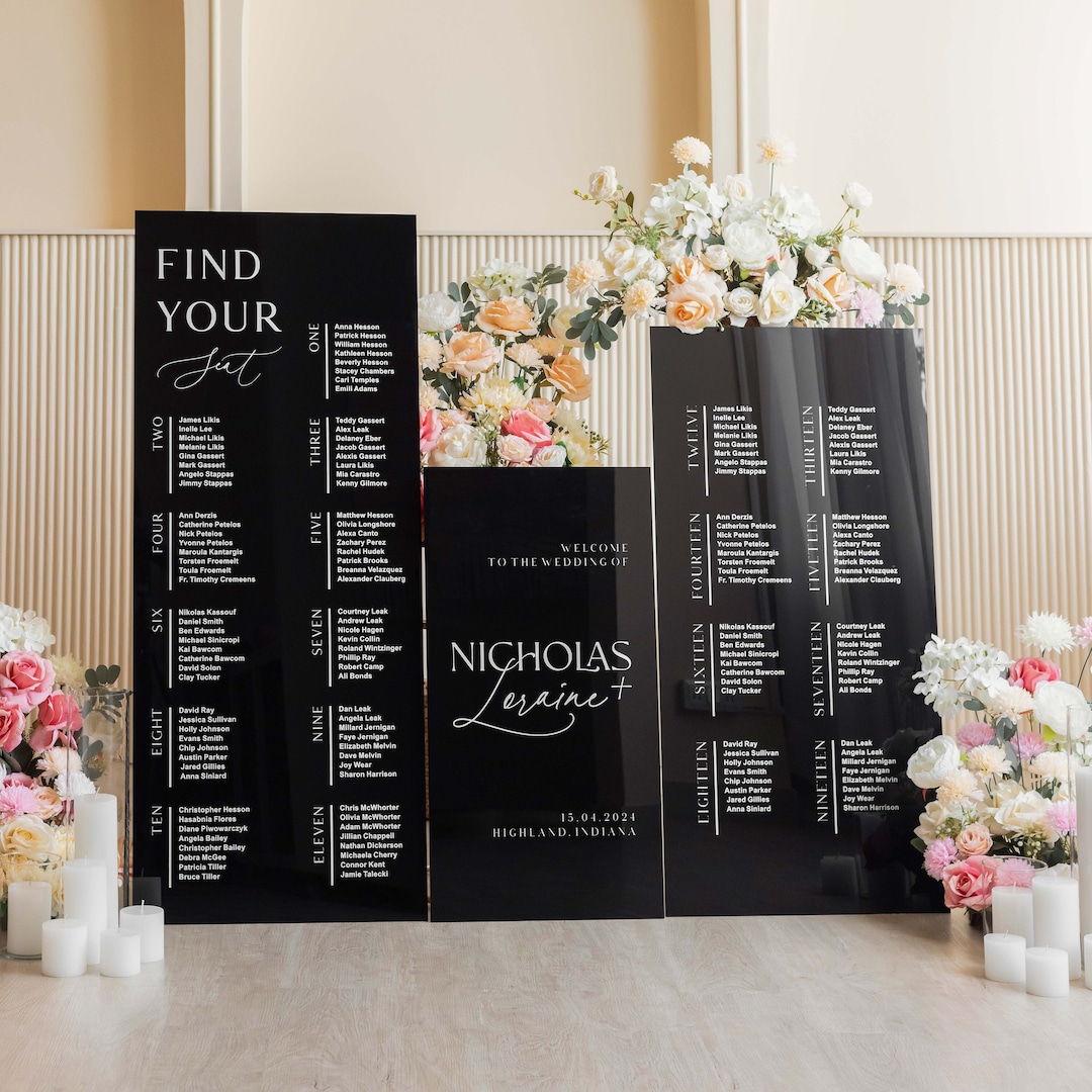 Wedding Bundle - Set of 3 Wedding Signs - Seating Chart Sign - Wedding ...