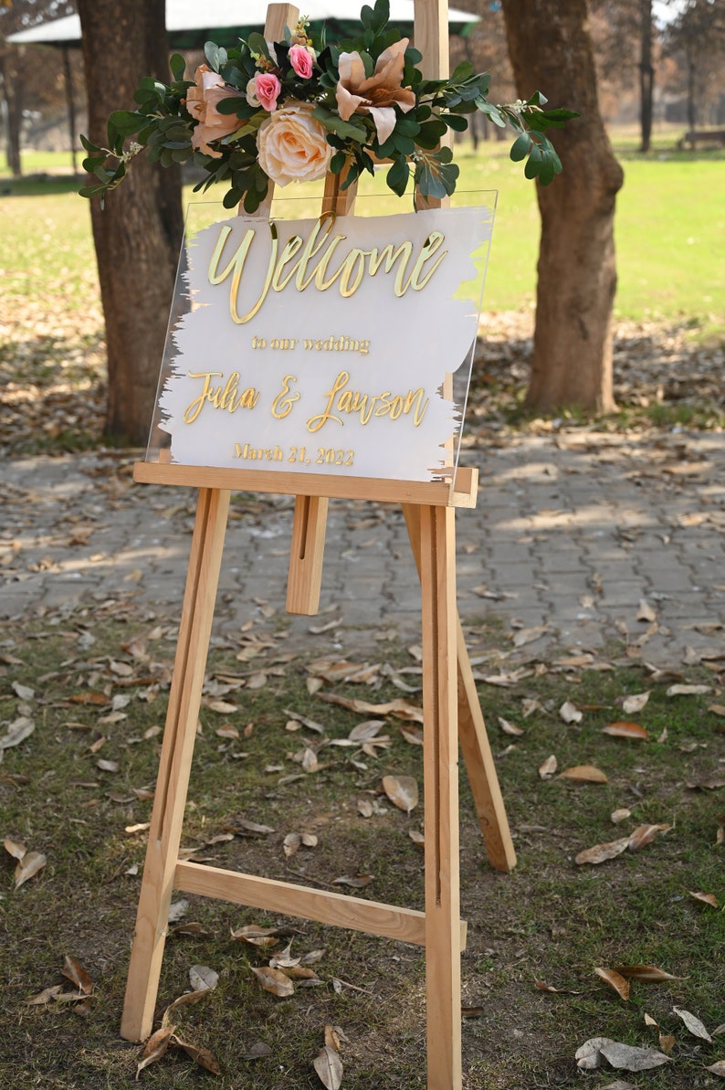 Brushed Back Acrylic Welcome Sign, Personalized Painted Back Welcome ...