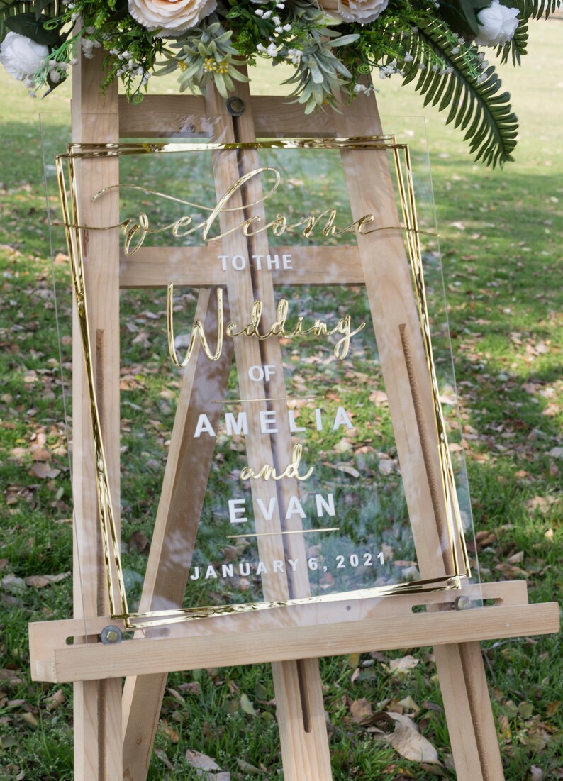 Acrylic Last Name Wedding Sign 3D Wedding Welcome Sign - Etsy