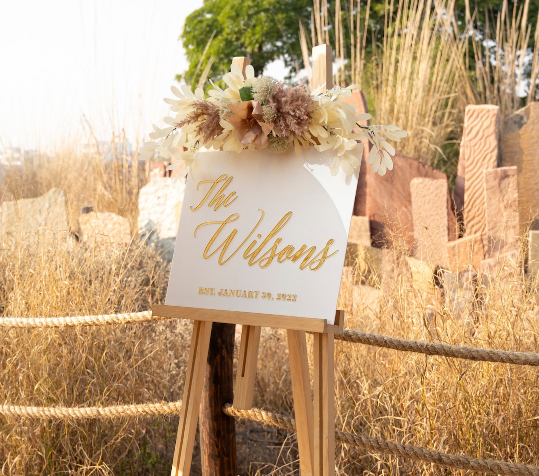 Personalized Gold Welcome Sign, Last Name Welcome Sign, Modern ...