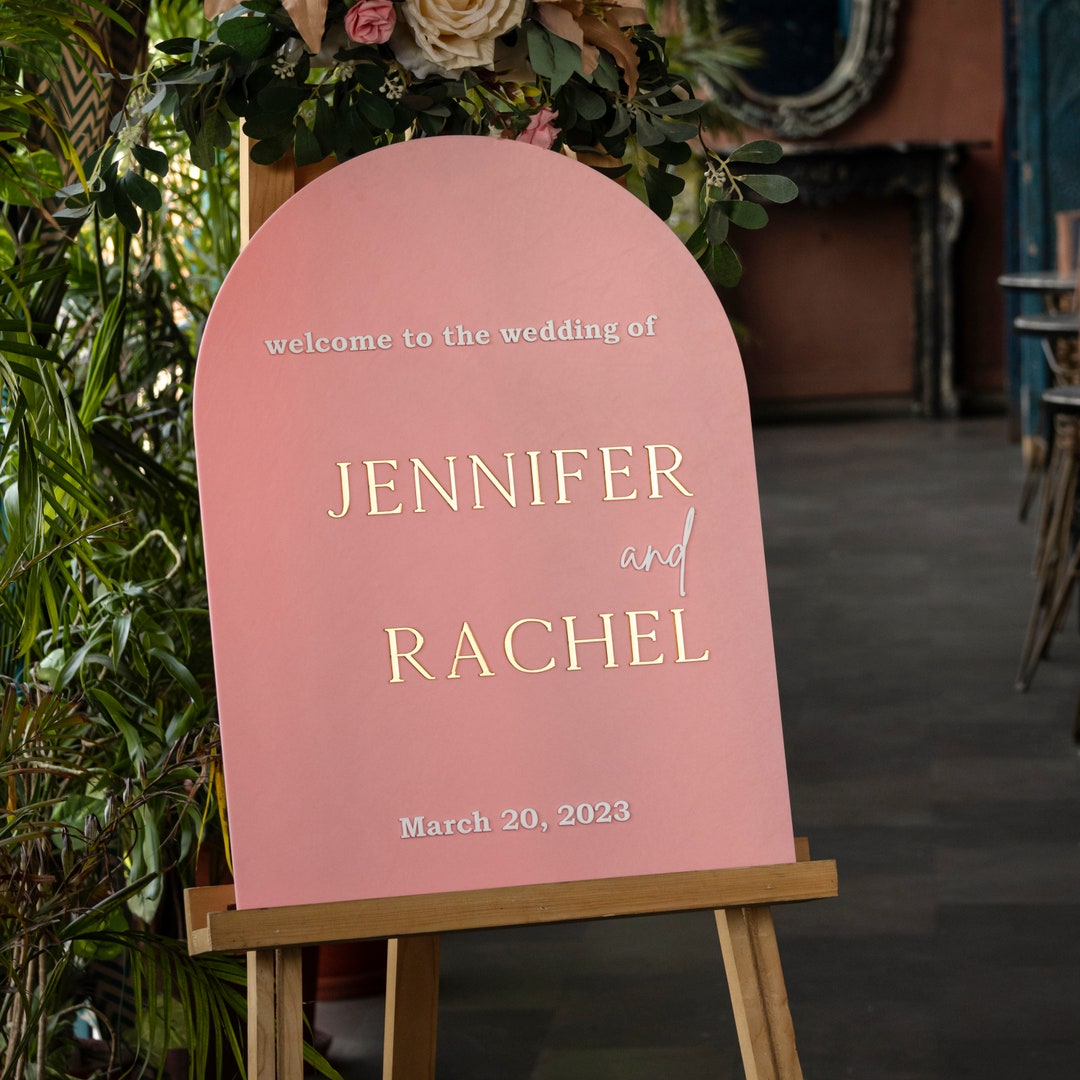 Arch Acrylic Welcome Sign for Wedding, Arched Welcome Sign, Modern ...