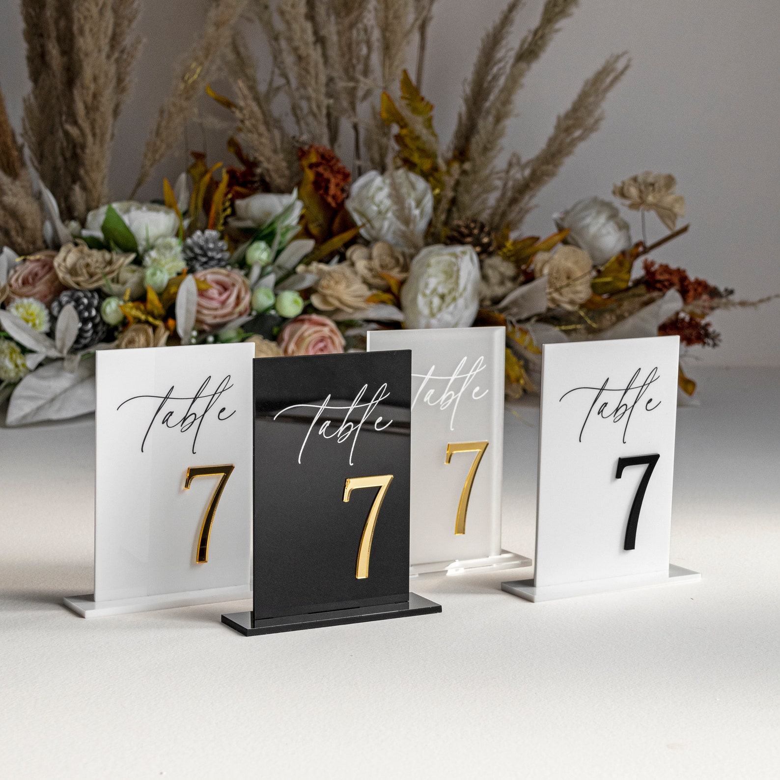 Frosted Acrylic Arch Table Numbers - Frosted Acrylic Sign - Wedding ...