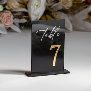Black Acrylic Table Numbers - Wedding Table Decor - Wedding Signage ...