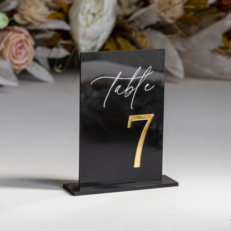 Black Acrylic Table Numbers Wedding Table Decor Wedding - Etsy