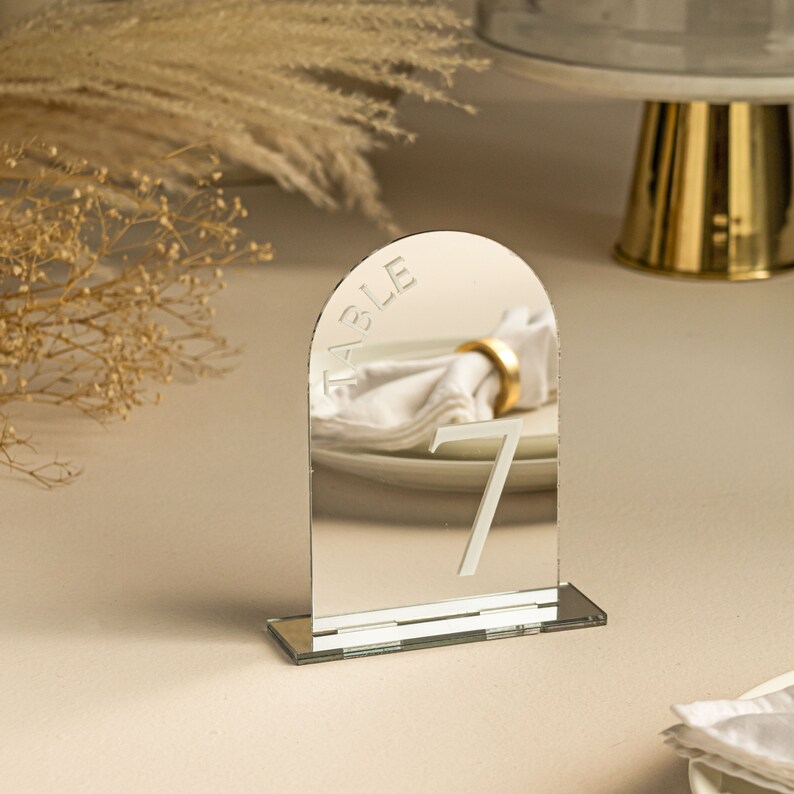 Mirror Gold Acrylic Table Numbers Arch Table Numbers - Etsy