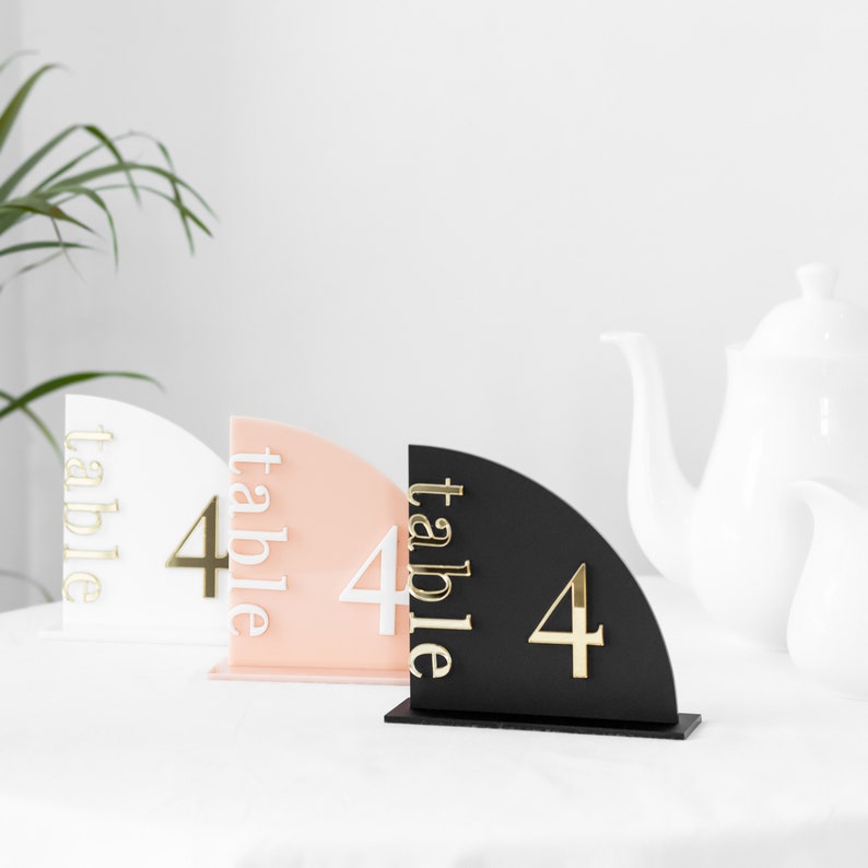 Acrylic Table Numbers Half Arch Table Numbers Table - Etsy