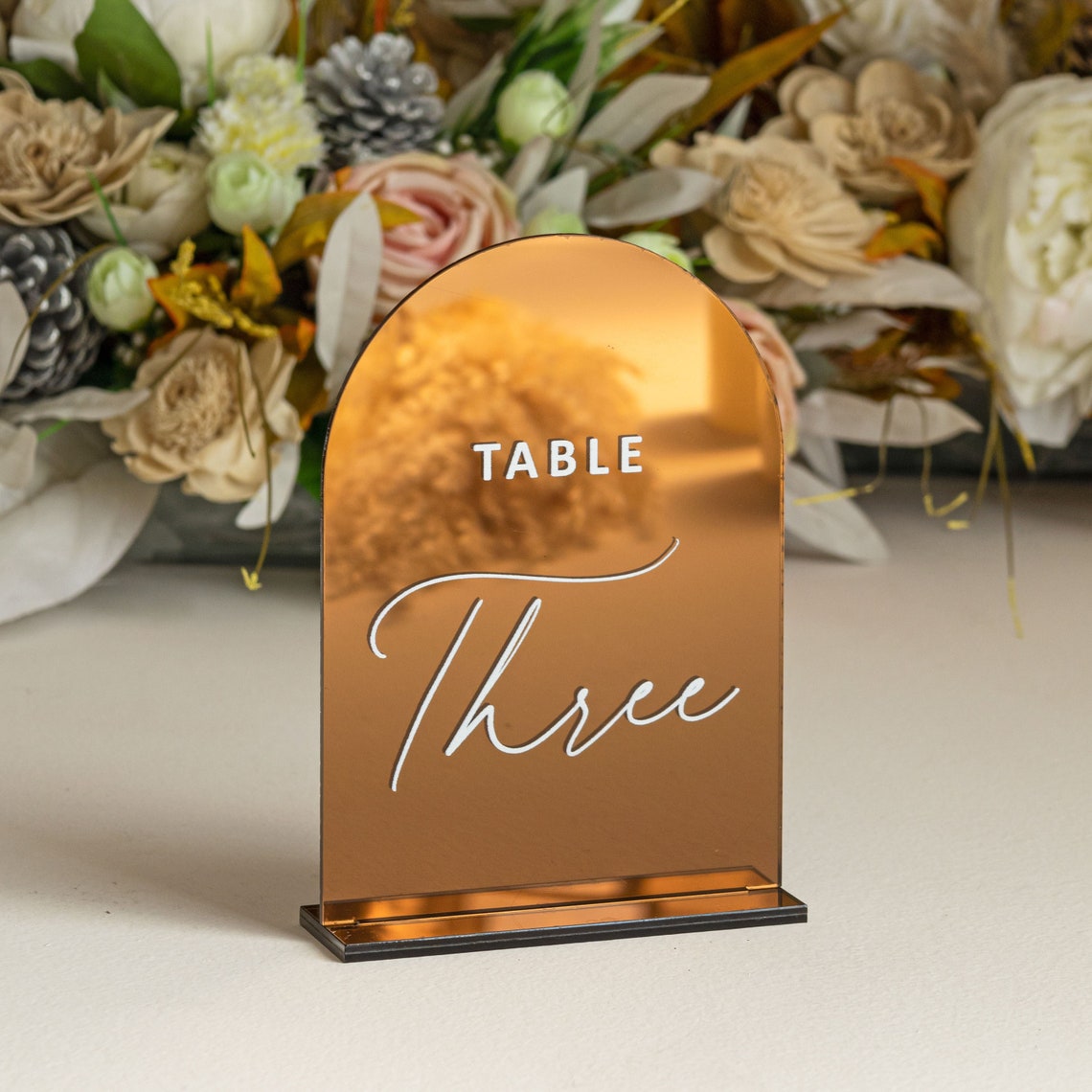 Mirror Copper Table Numbers | Arch Table Numbers | Acrylic Table ...