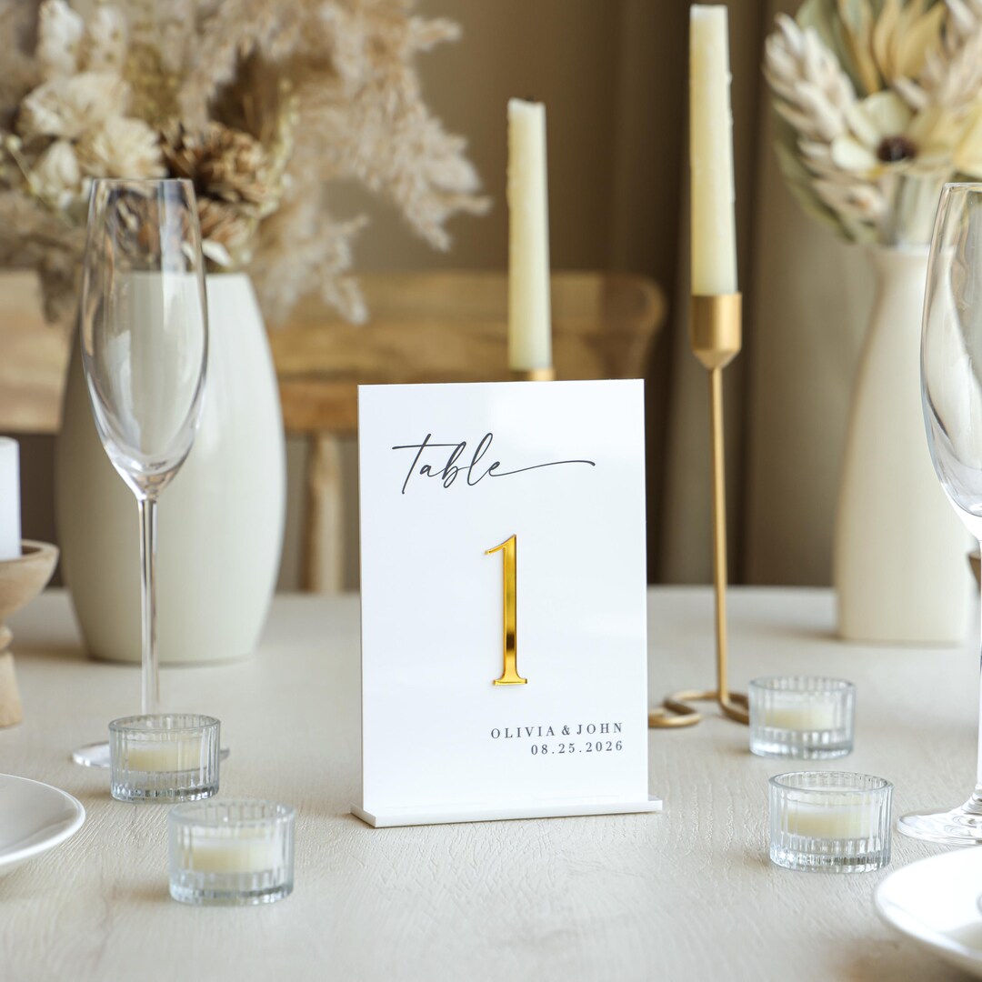 Table Numbers for Wedding -acrylic Table Numbers - Modern 5x7 Reception ...