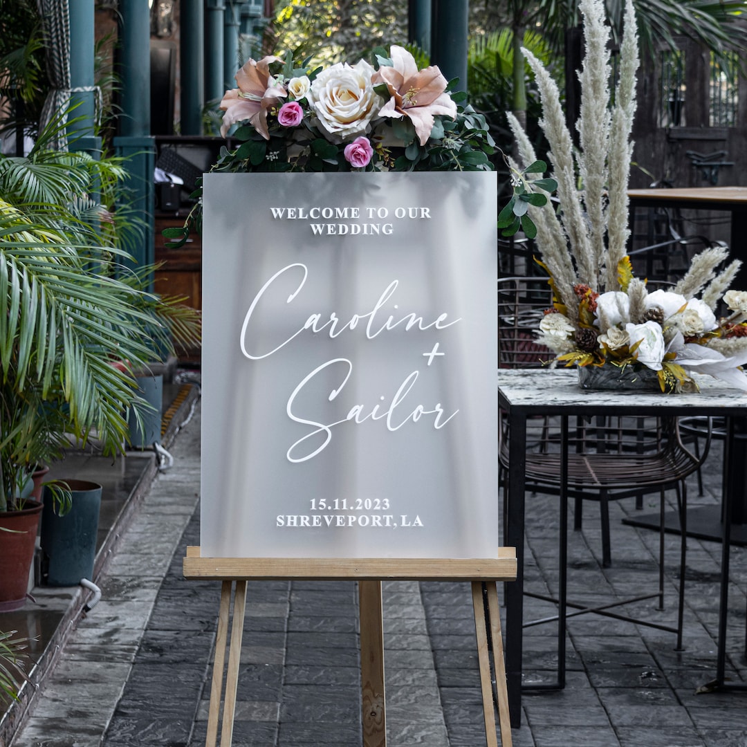 Frosted Acrylic Wedding Welcome Sign ,acrylic Welcome Sign, Wedding ...