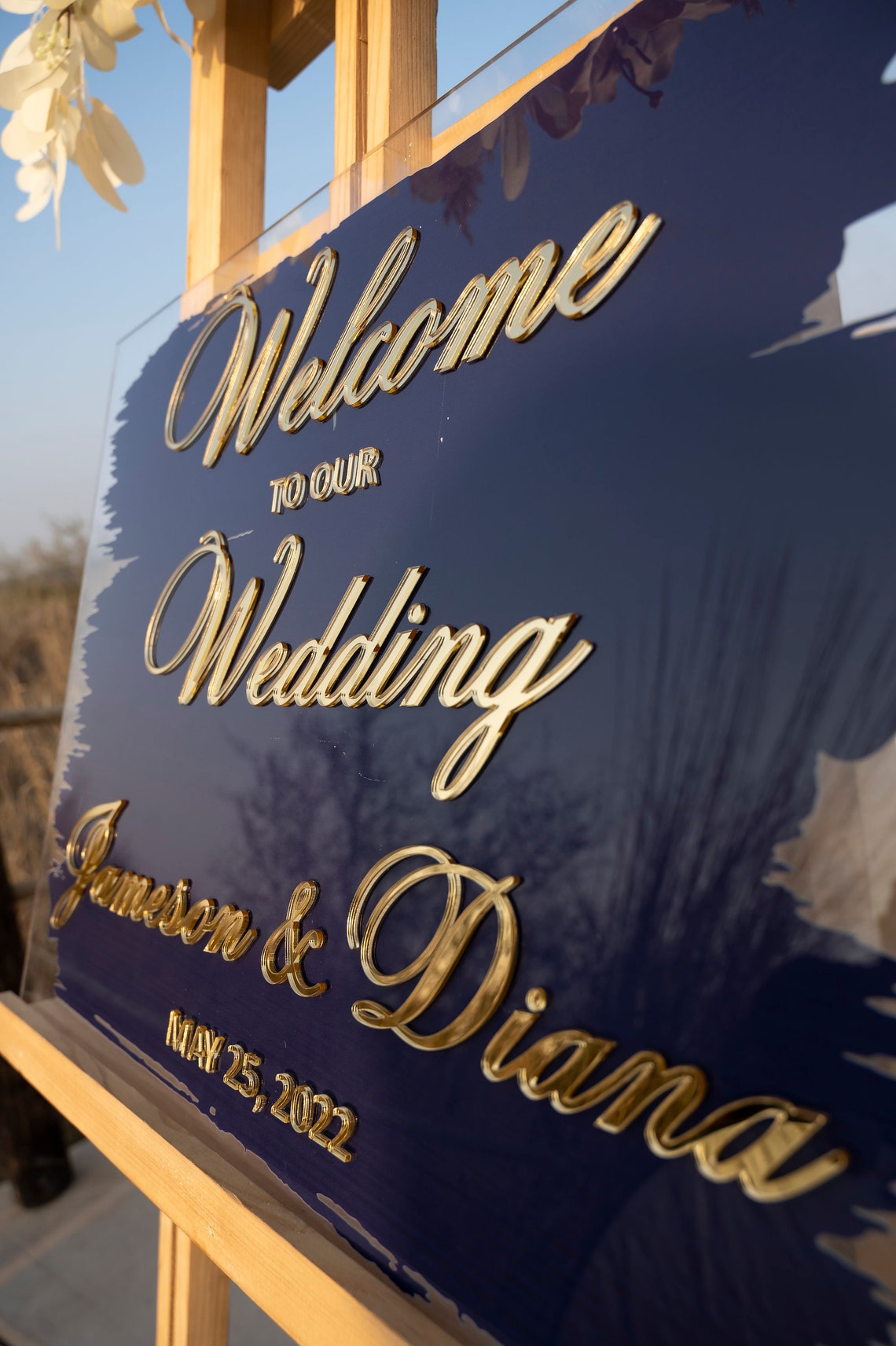 Brushed Back Acrylic Welcome Sign Personalized Painted Back - Etsy