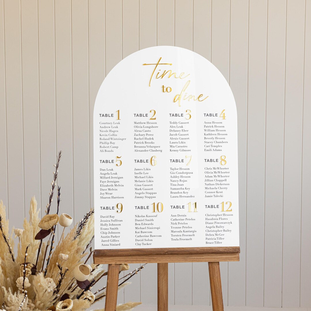 Wedding Seating Chart Acrylic Sign | Acrylic Seating Chart | Table ...