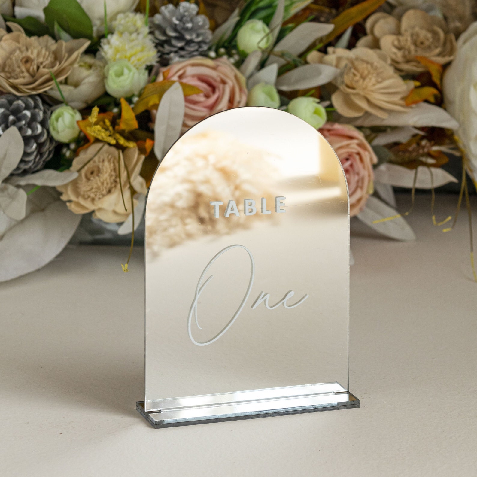 Mirror Copper Table Numbers | Arch Table Numbers | Acrylic Table ...