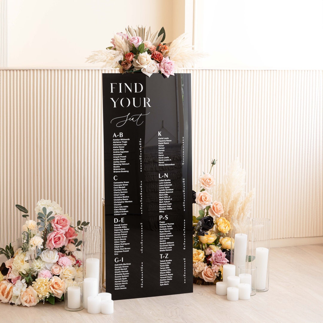 Wedding Seating Chart - Find Your Seat Sign - Table Plan Sign - Please ...
