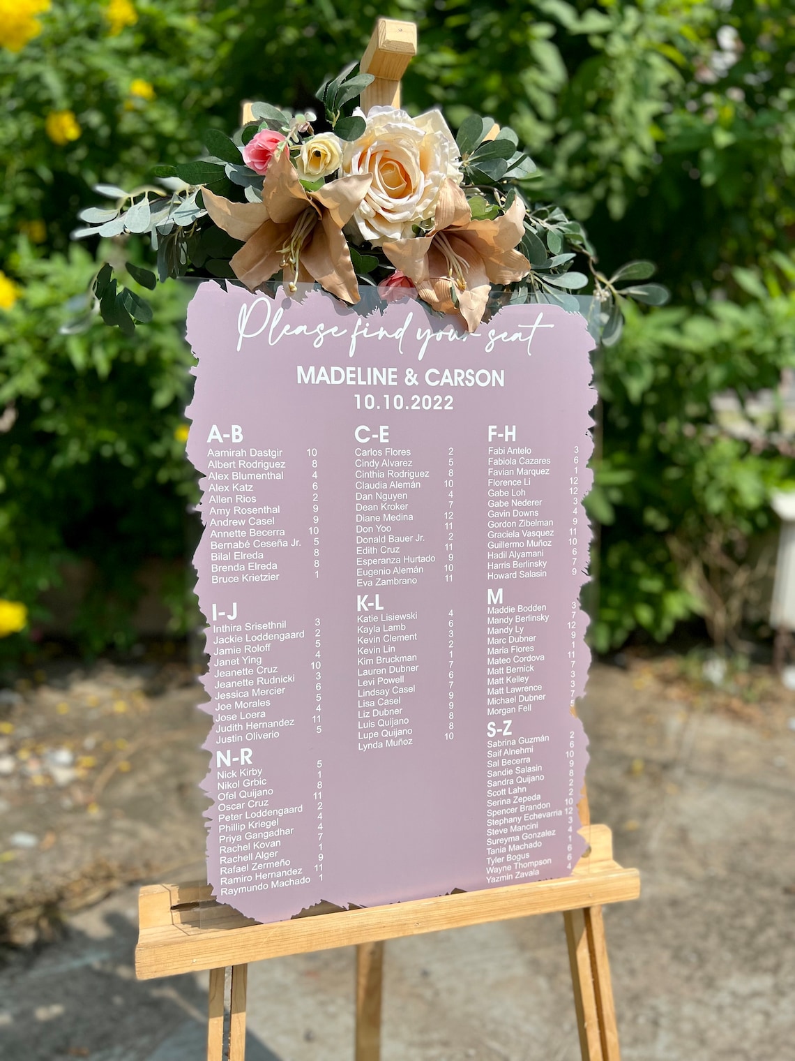 Painted Back Seating Chart Wedding Seating Chart Wedding - Etsy