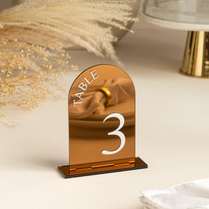 Mirror Gold Acrylic Table Numbers | Arch Table Numbers | Acrylic Table ...