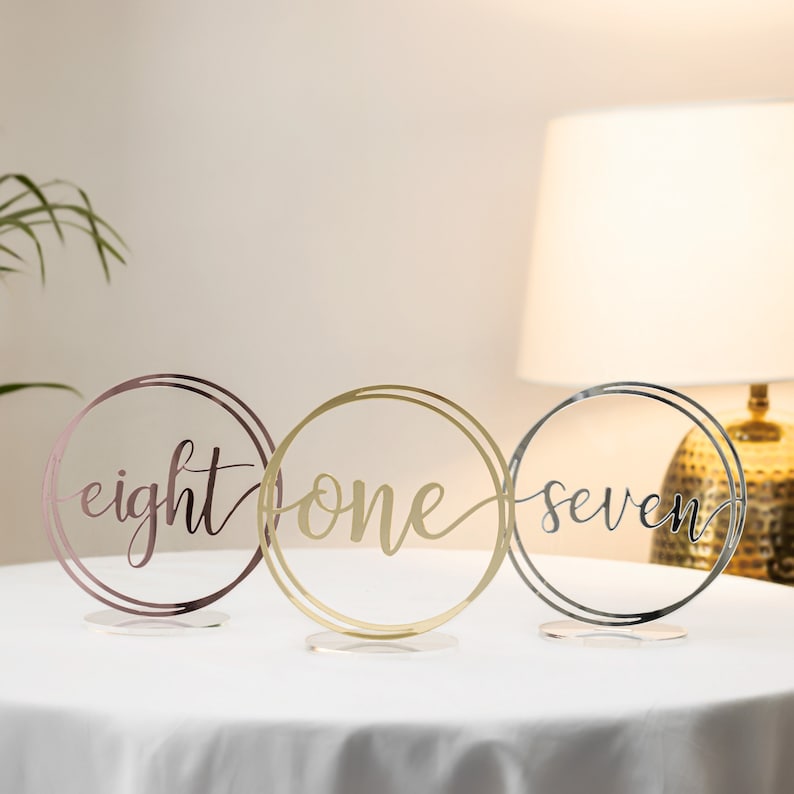 Gold Table Numbers | Table Numbers | Acrylic Table Numbers | Table ...