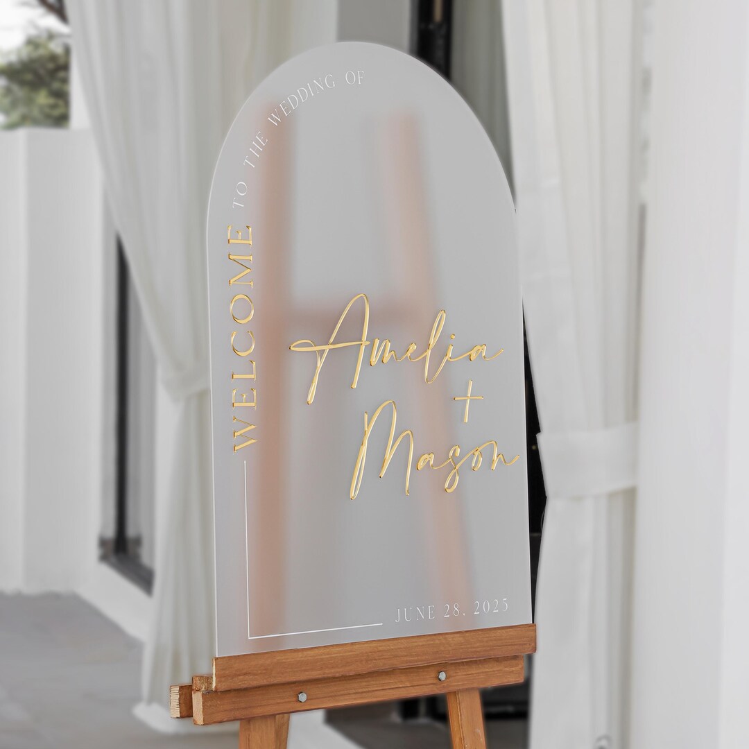 Frosted Acrylic Wedding Welcome Sign ,arched Welcome Sign, Wedding ...