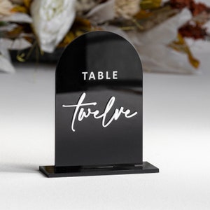 Black Acrylic Table Numbers - Wedding Table Decor - Wedding Signage ...