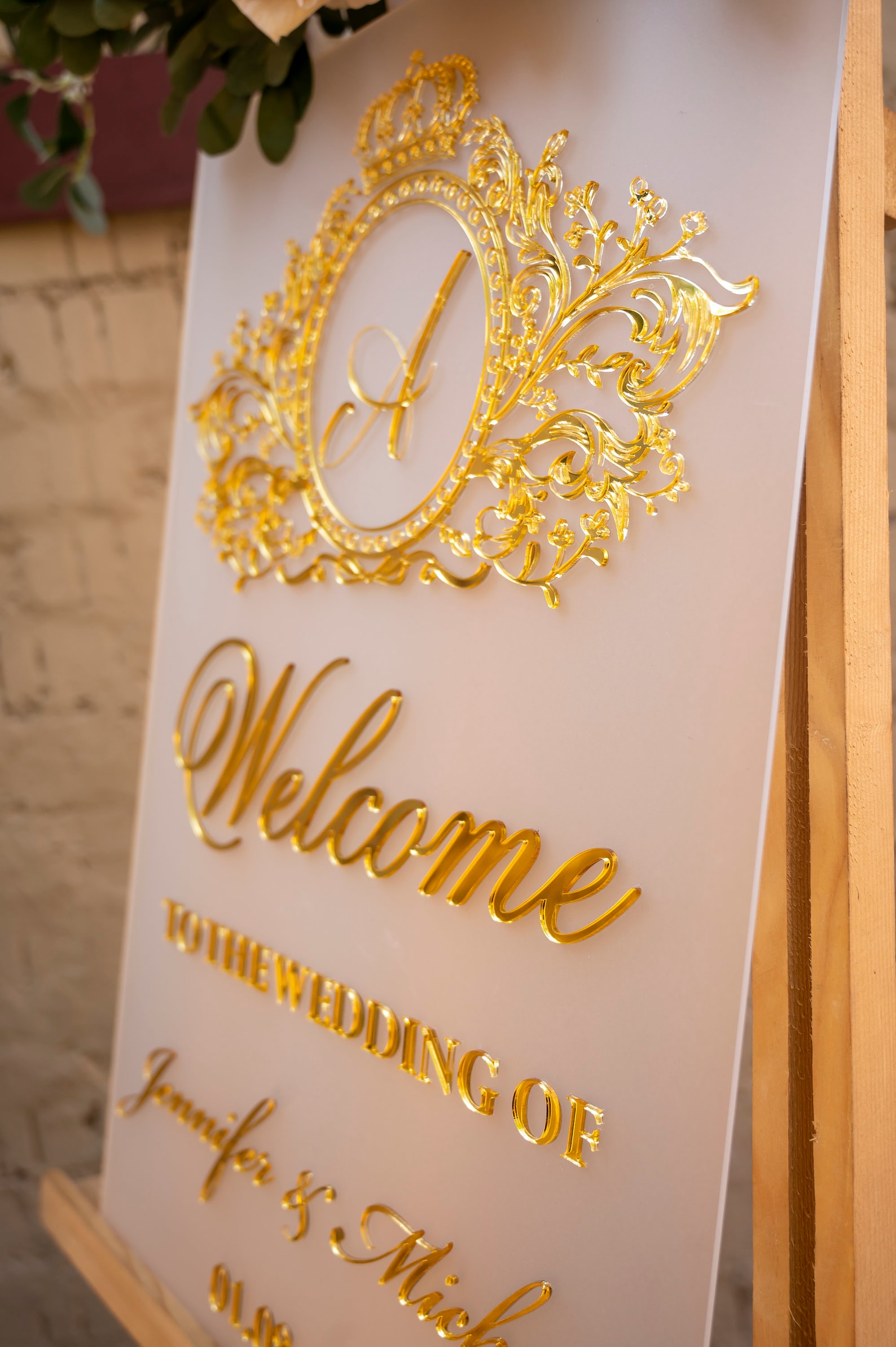 Frosted Acrylic Wedding Welcome Sign Monogram Welcome Sign - Etsy