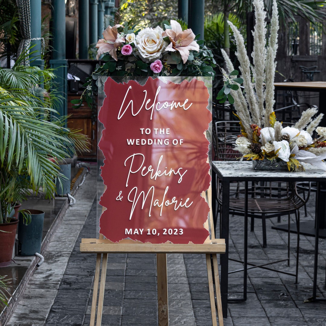 Brushed Back Acrylic Welcome Sign, Personalized Painted Back Welcome ...