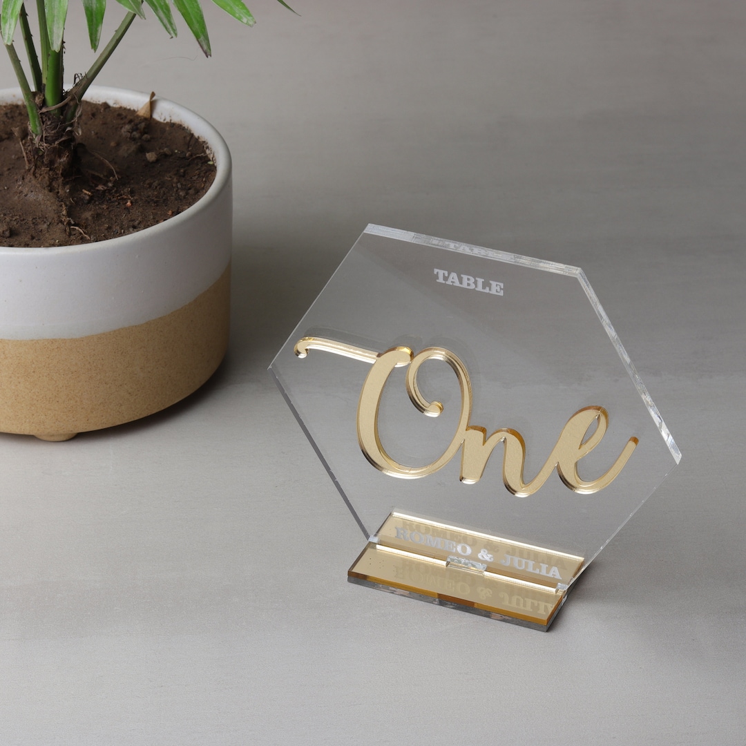 Gold Table Numbers | Table Numbers | Acrylic Table Numbers | Table ...