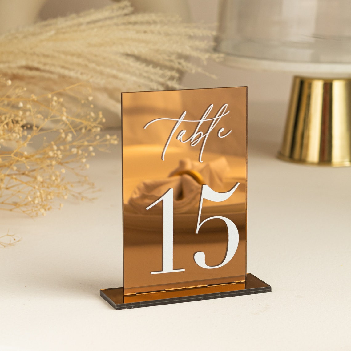 Mirror Silver Table Numbers | Table Numbers | Acrylic Table Numbers ...