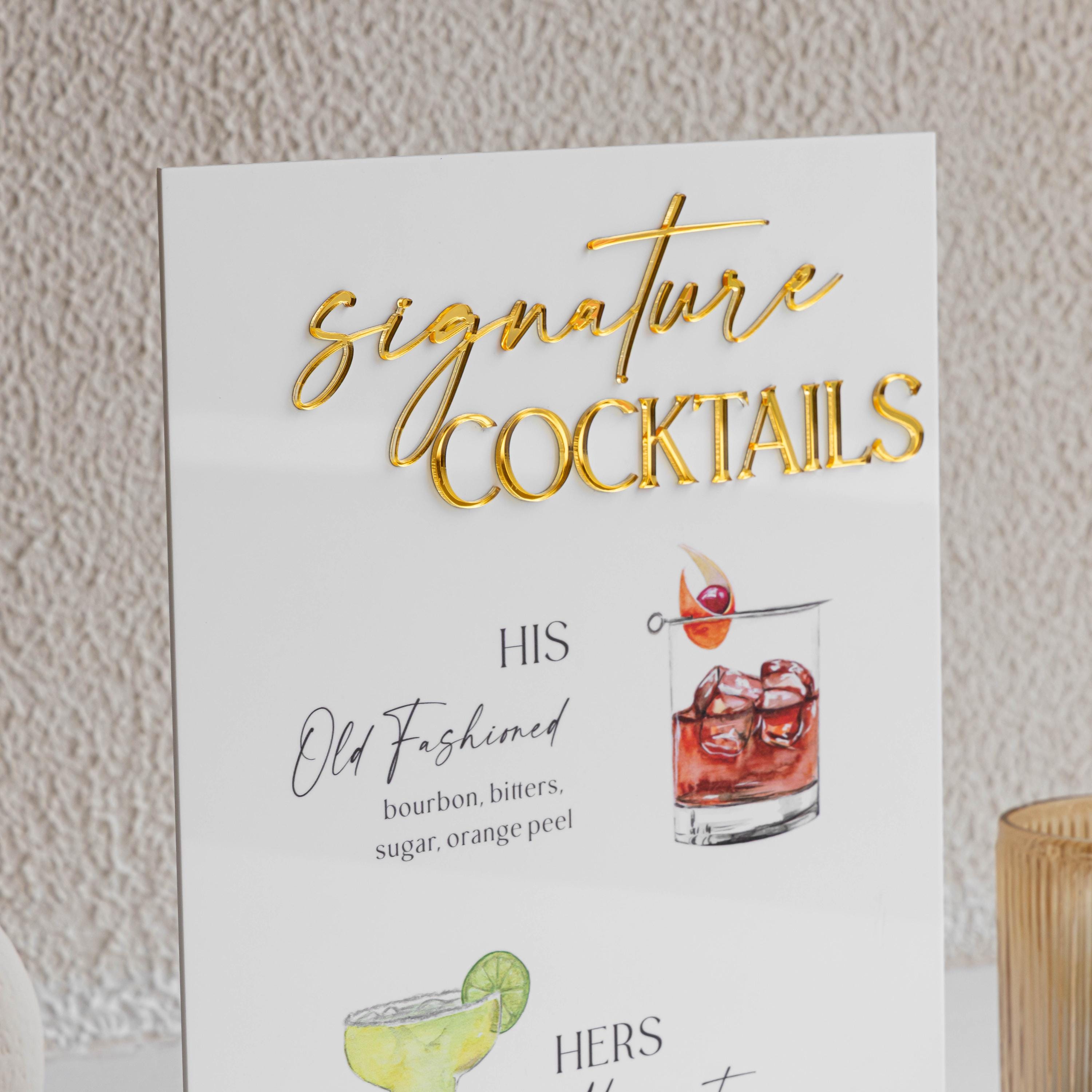 Wedding Signature Drink Sign - Signature Cocktail Sign - Wedding Bar ...