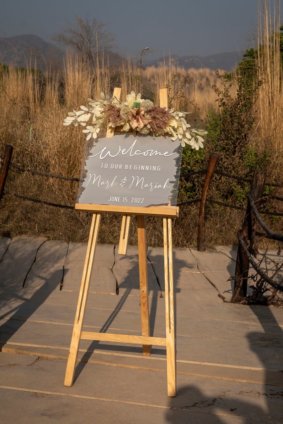 Brushed Back Acrylic Welcome Sign Personalized Painted Back - Etsy