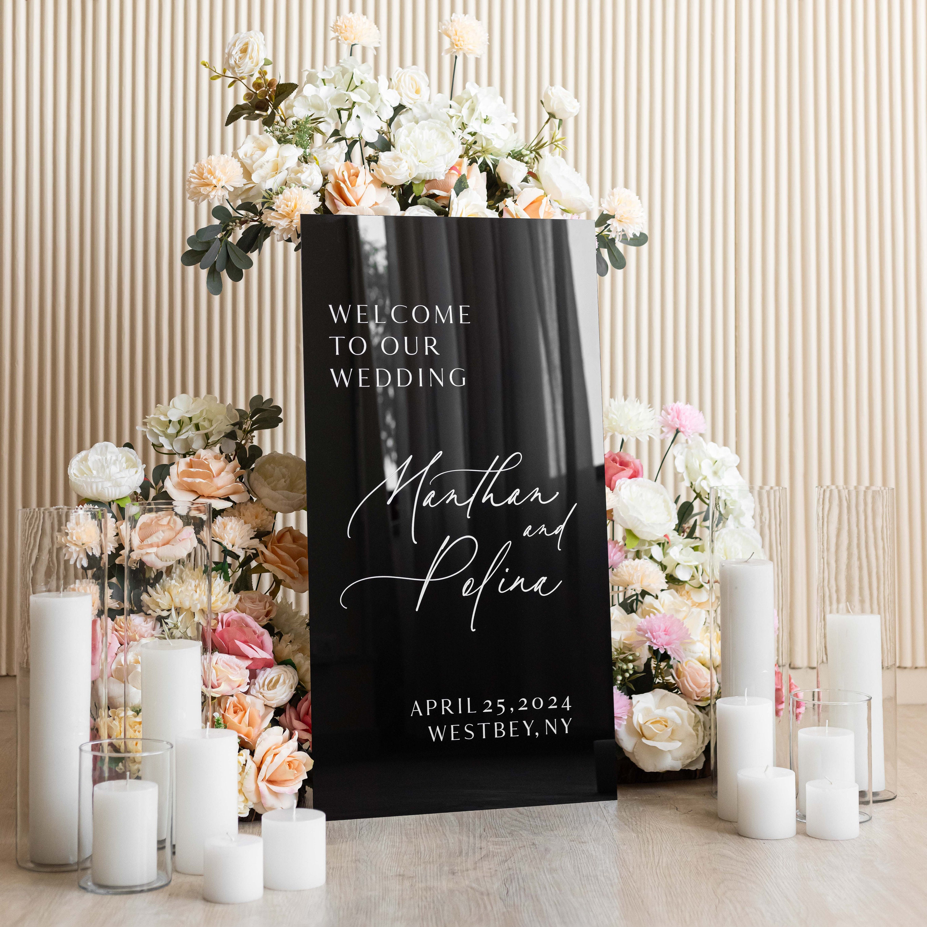 Wedding Signs Bundle - Black Seating Chart - Set of Three - Acrylic ...