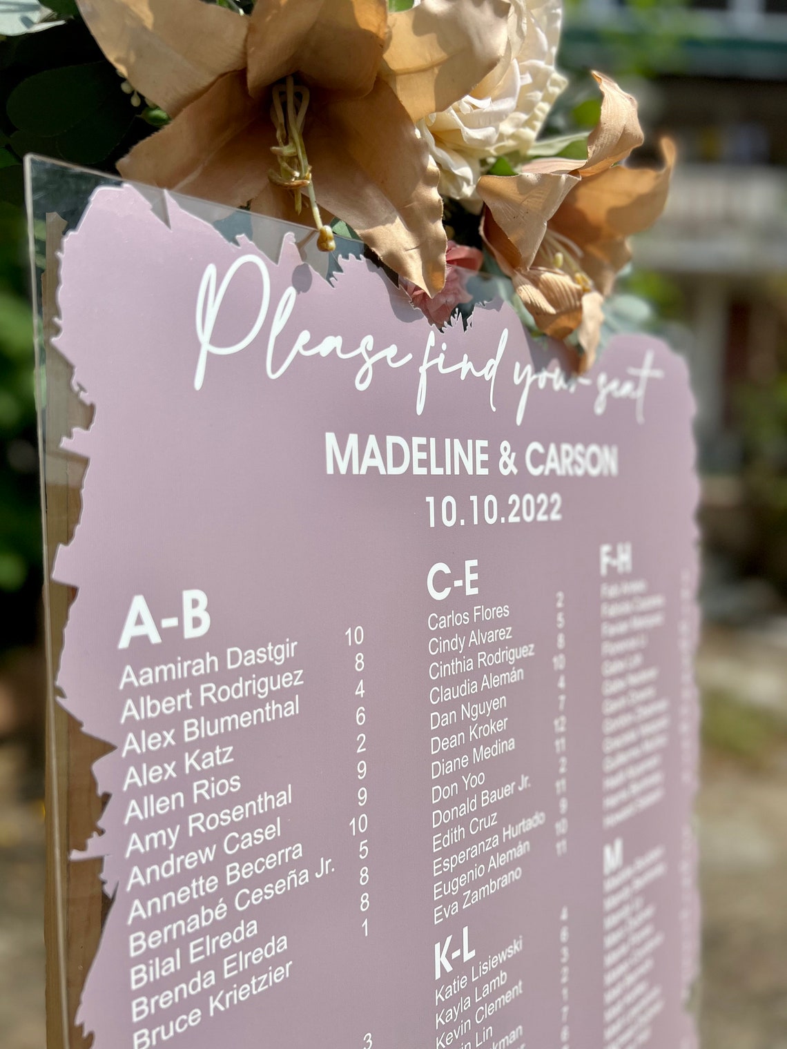 Painted Back Seating Chart Wedding Seating Chart Wedding - Etsy
