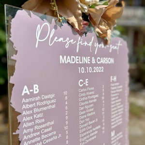 Painted Back Seating Chart, Wedding Seating Chart, Wedding Seating Sign ...