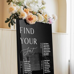Wedding Signs Bundle - Black Seating Chart - Set of Three - Acrylic ...