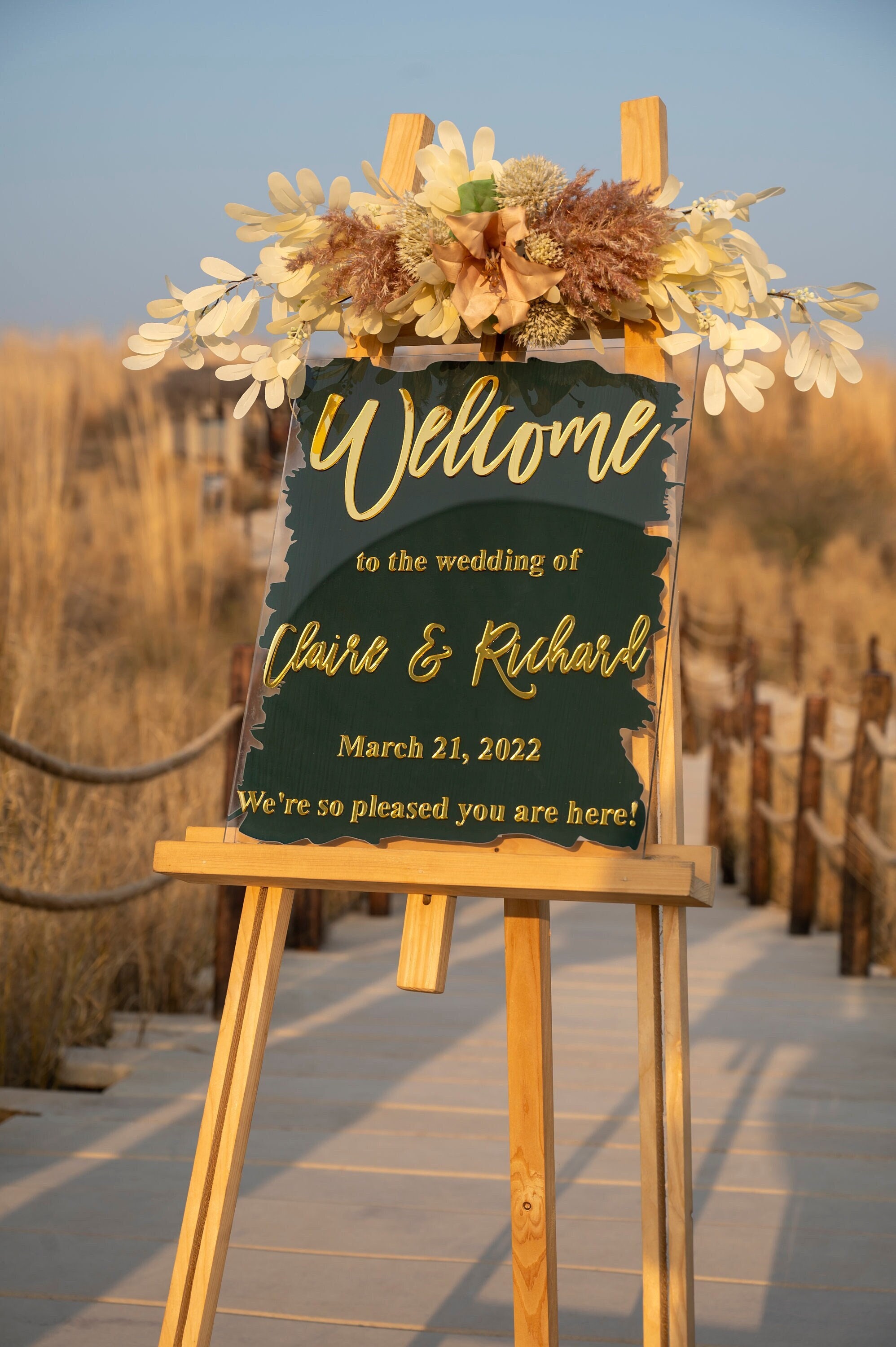 Brushed Back Acrylic Welcome Sign Personalized Painted Back | Etsy