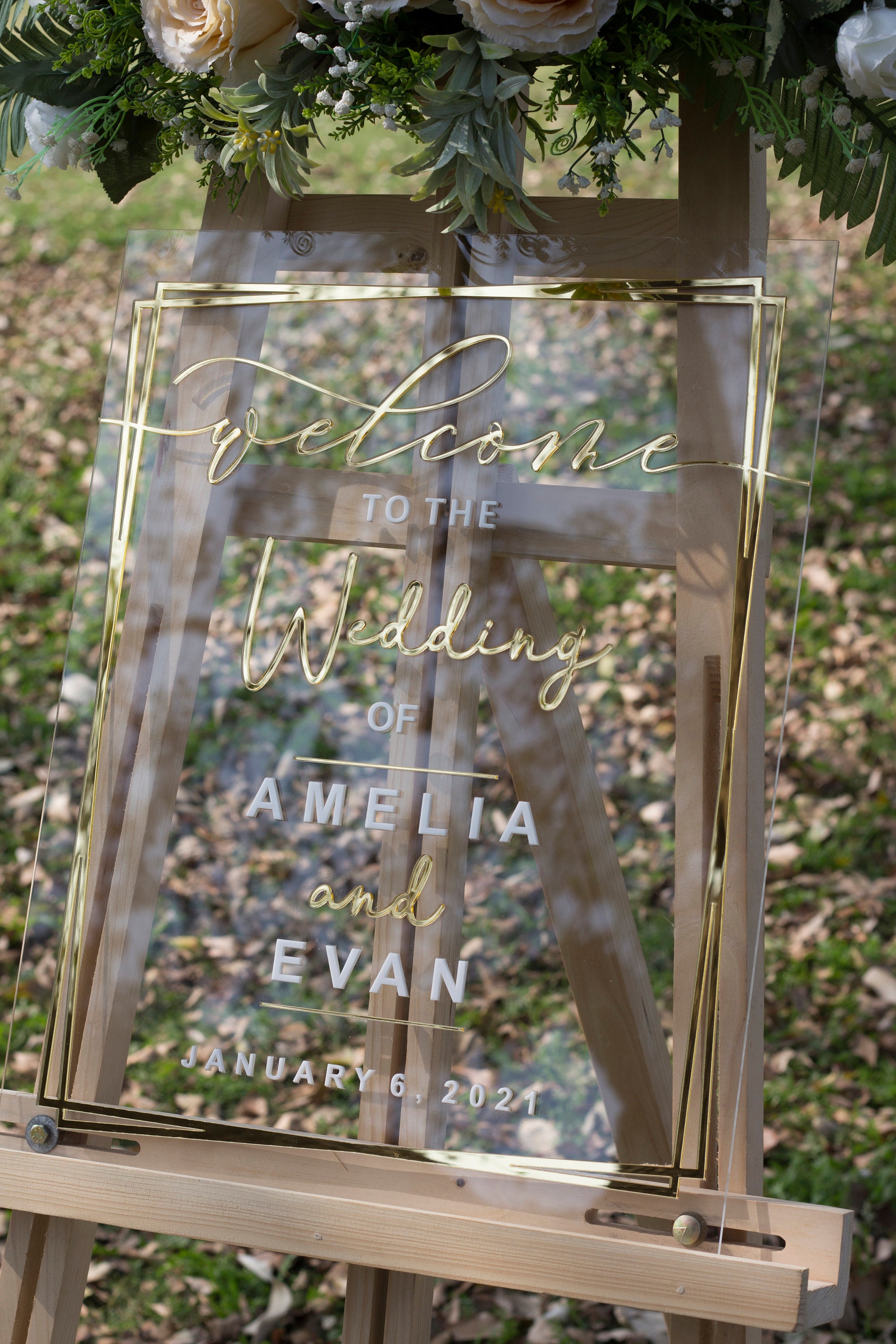 Acrylic Last Name Wedding Sign 3D Wedding Welcome Sign - Etsy