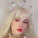 Starlight Disco Ball Festival Mirror Crown Rave Silver Halo Headdress ...