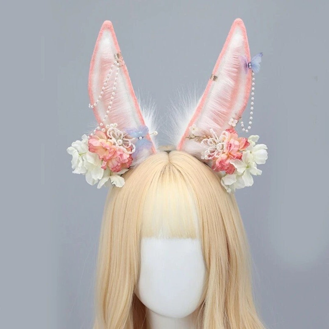 Pink Fox Cute Cartoon Headband Rabbit Ears Shape Hair Carnivals Party ...