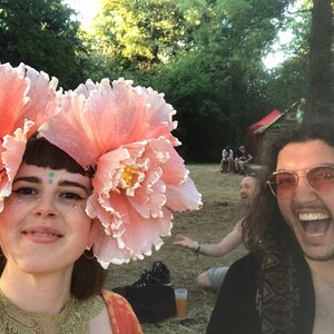 Giant Hunger Games Pink Flower Crown/rave/headdress/headwear/cochella ...