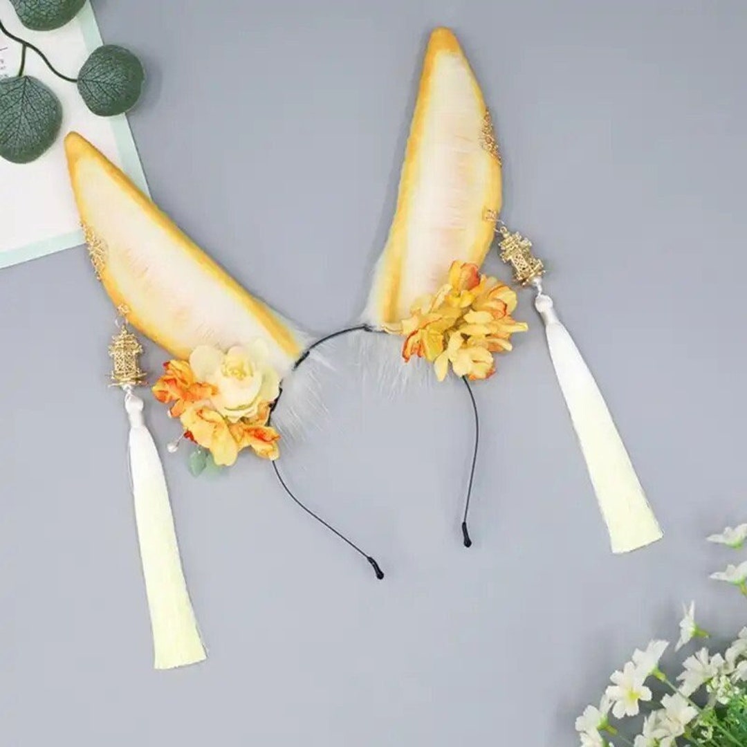 Yellow Fox Cute Cartoon Headband Rabbit Ears Shape Hair Carnivals Party ...