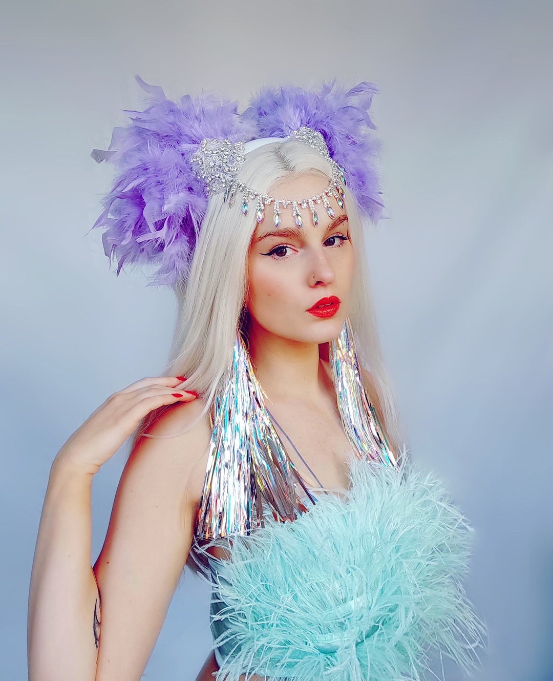 Flappers Embellished Feather Sequin Festival Embellished Headdress Rave ...