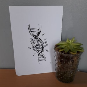 DNA and Rose Flower Tattoo Design - Etsy