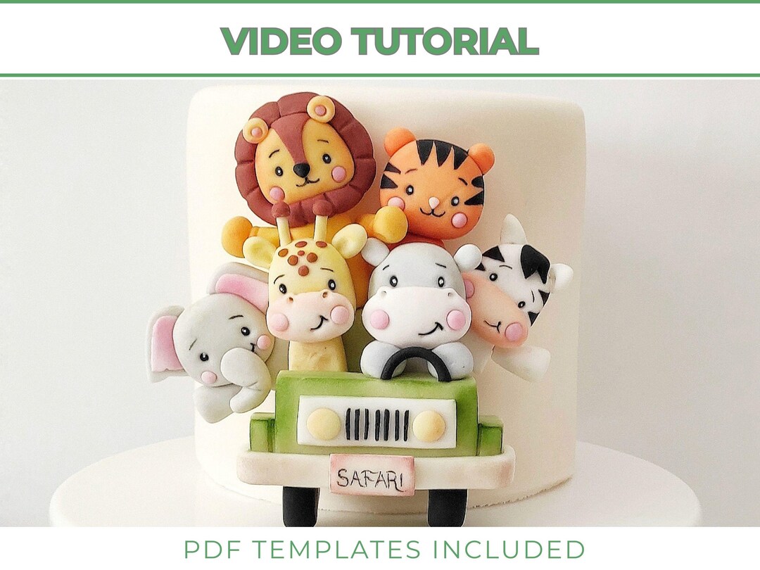Fondant Safari Animals Video Tutorial | Easy Step-by-step Cake ...