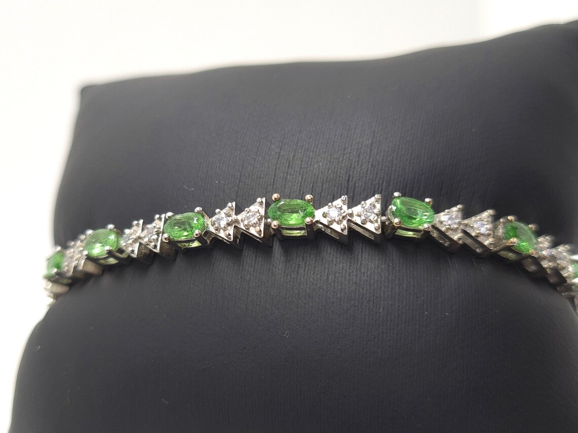 Natural Tsavorite Garnet Oval bracelet Bridal wear Bracelet | Etsy