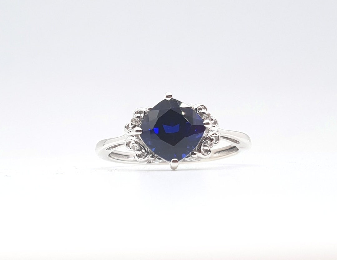 Simulated Blue Sapphire Ring-royal Blue Ring-gift for Her-birthday Gift ...