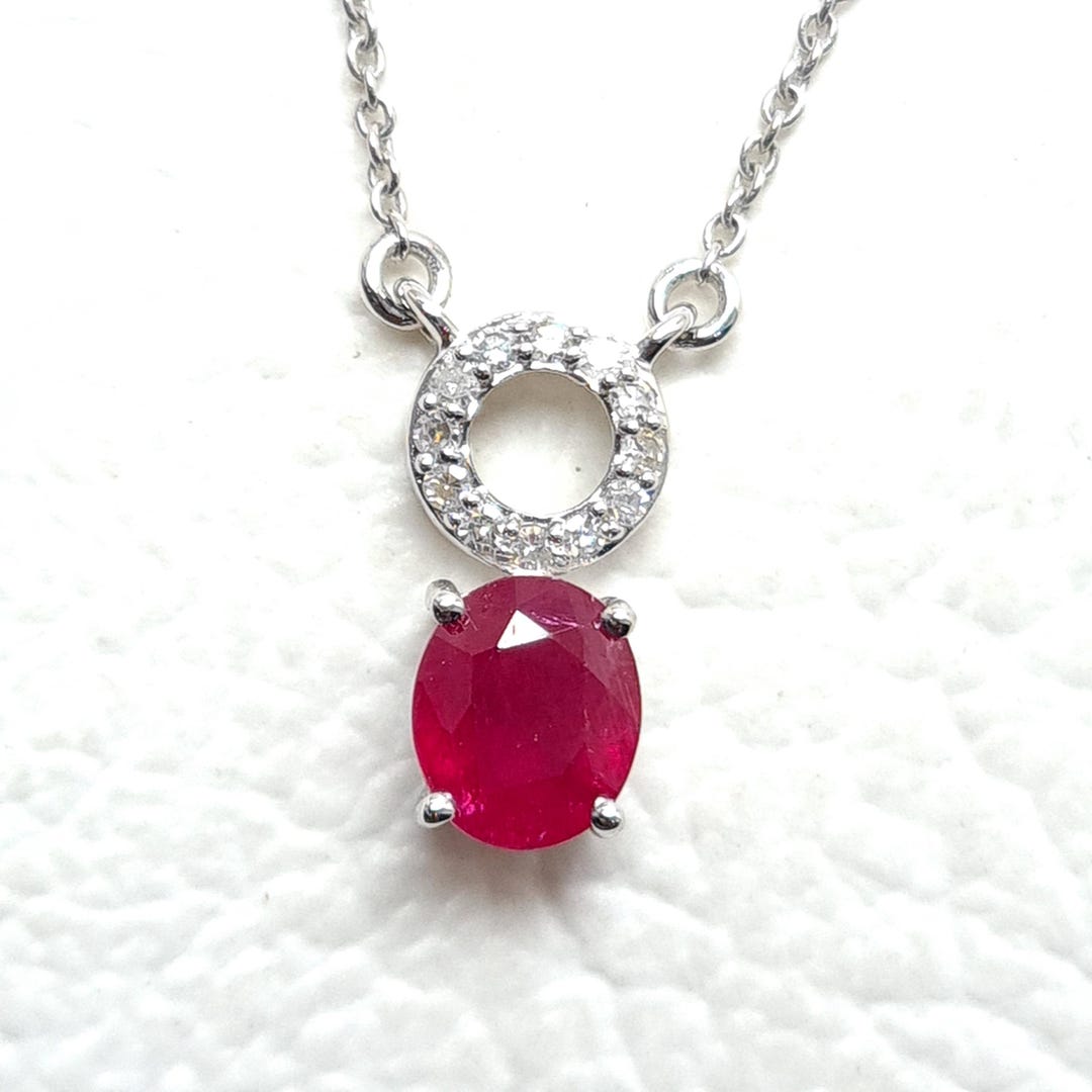 Natural Ruby 14K Solid Gold Pendant-natural Diamond Ruby Pendant ...