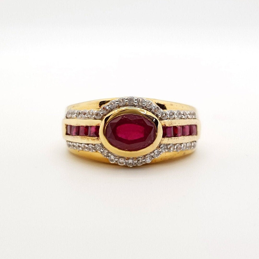 Natural Top Quality Niassa Ruby Stunning Big Oval Ring in 925 Sterling ...