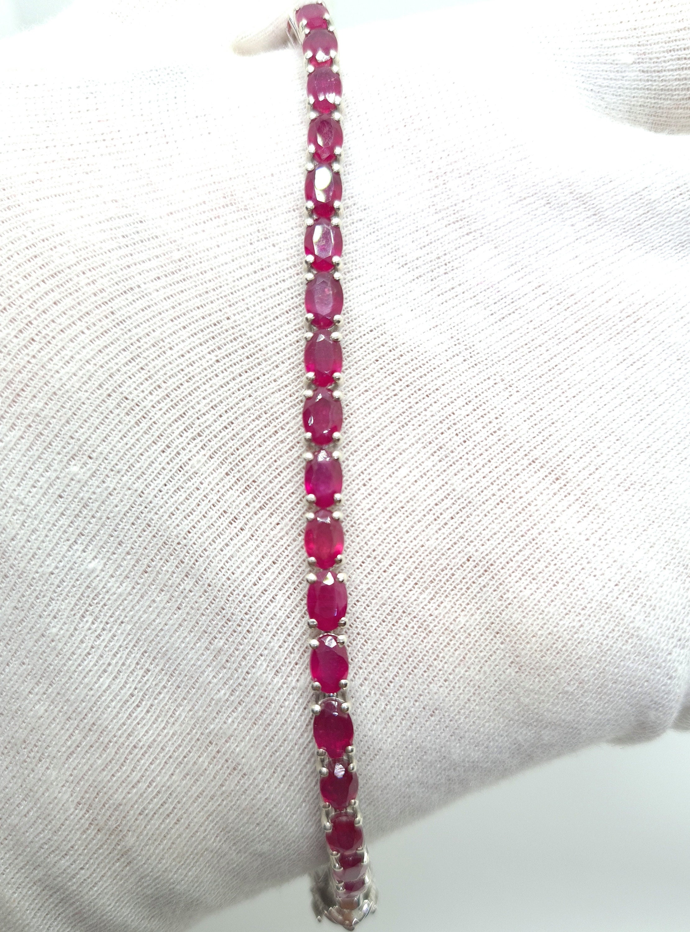 Natural Fissure Filled Niassa Ruby Ovals Tennis Silver - Etsy