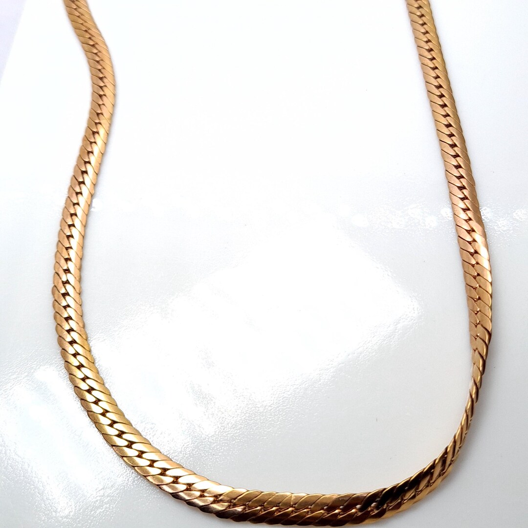 Rose Gold Vermeil Overlay Snake Chain, 20 Inch Rose Gold Snake Chain ...