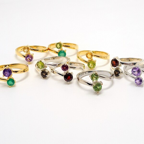Round Stone Ring - Etsy